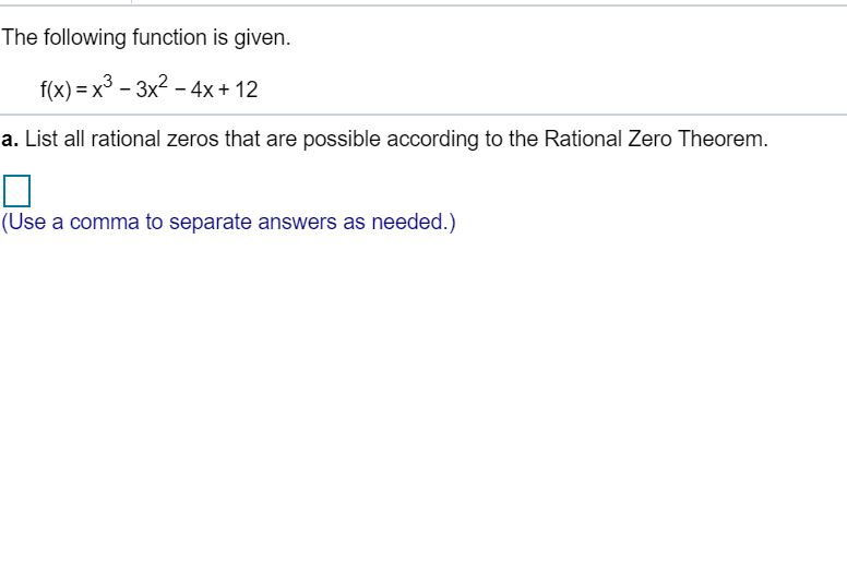 Solved The following function is given. f(x)= x3 - 3x2 - 4x | Chegg.com