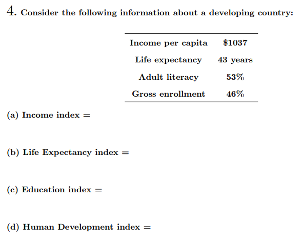 Solved 4. Consider the following information about a | Chegg.com