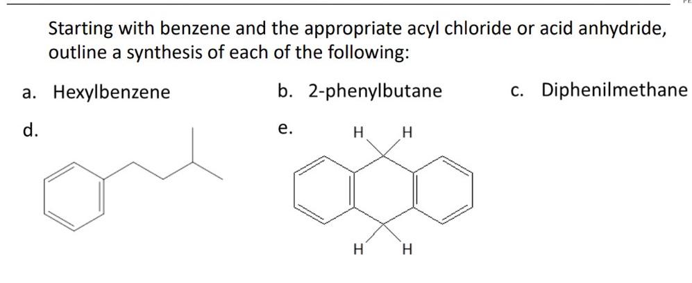 Solved Starting with benzene and the appropriate acyl | Chegg.com