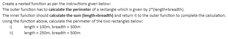 Solved Create A Nested Function As Per The Instructions 7087