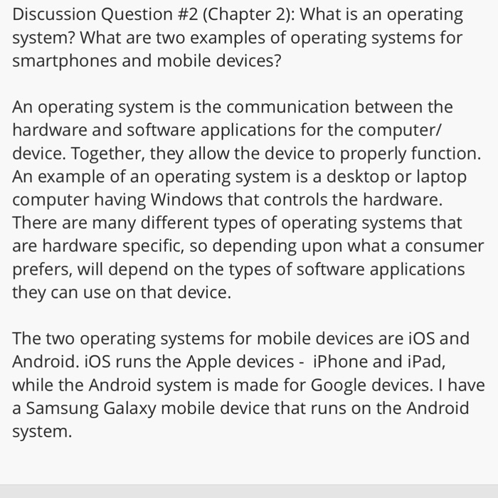 Examples Of Operating System