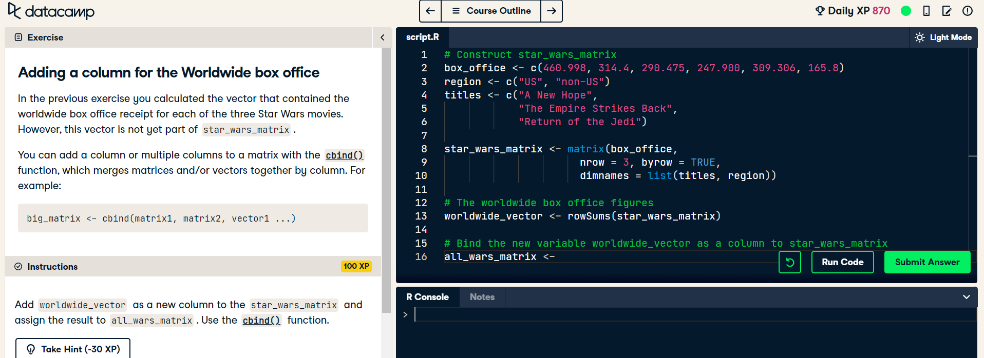 Solved A datacamp Φ Daily XP 870 | Chegg.com