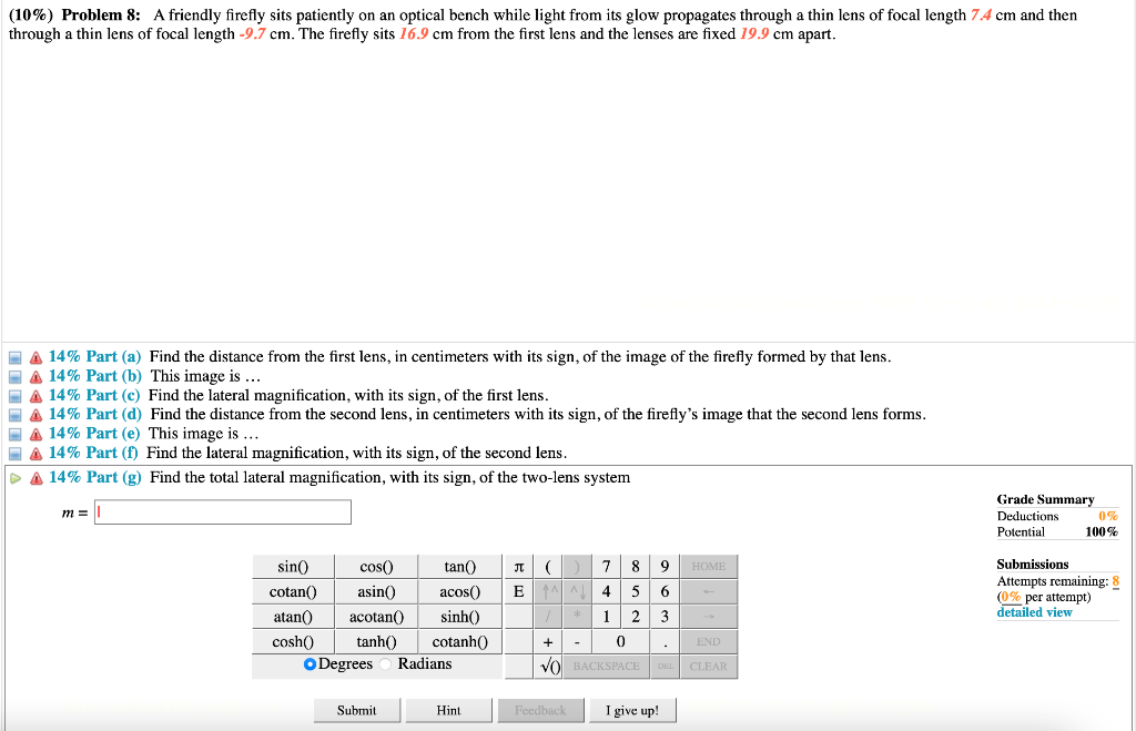 Solved A friendly firefly sits patiently on an optical bench | Chegg.com