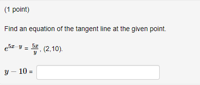 Solved Find an equation of the tangent line at the given | Chegg.com