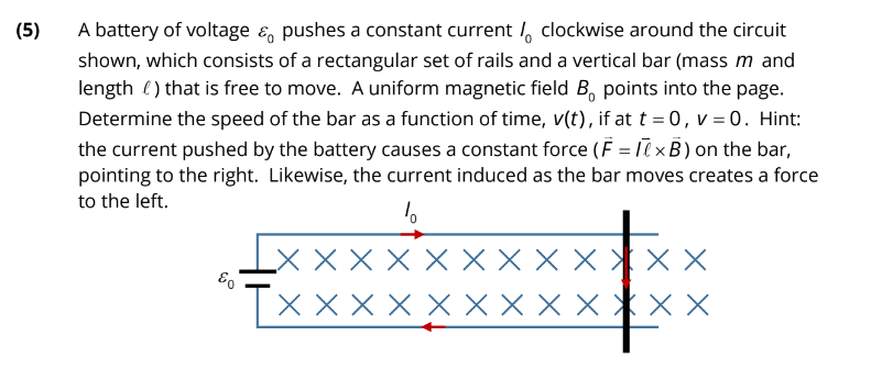 Solved A battery of voltage ε0 pushes a constant current I0 | Chegg.com