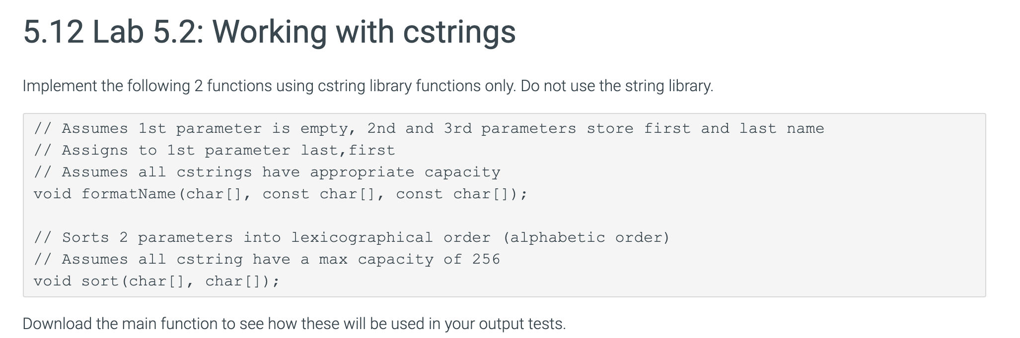 Solved main.cpp #include "lab5functions.h" #include | Chegg.com