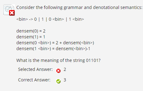 Solved Consider the following grammar and denotational | Chegg.com