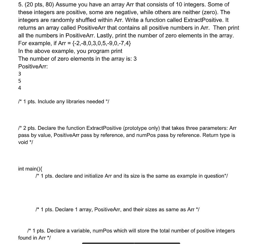 Solved 5. (20 pts, 80) Assume you have an array Arr that | Chegg.com