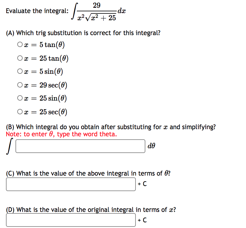 Solved 26:02 Evaluate the integral: Se dx 81 - C (A) Which | Chegg.com