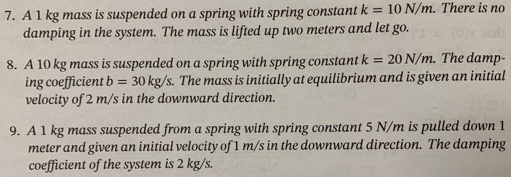 Solved For problems 7–10, set up the spring-mass equation. | Chegg.com