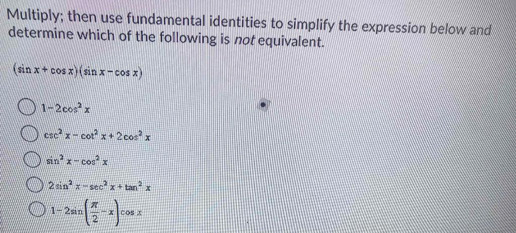 Solved Factor, then use fundamental identities to simplify | Chegg.com
