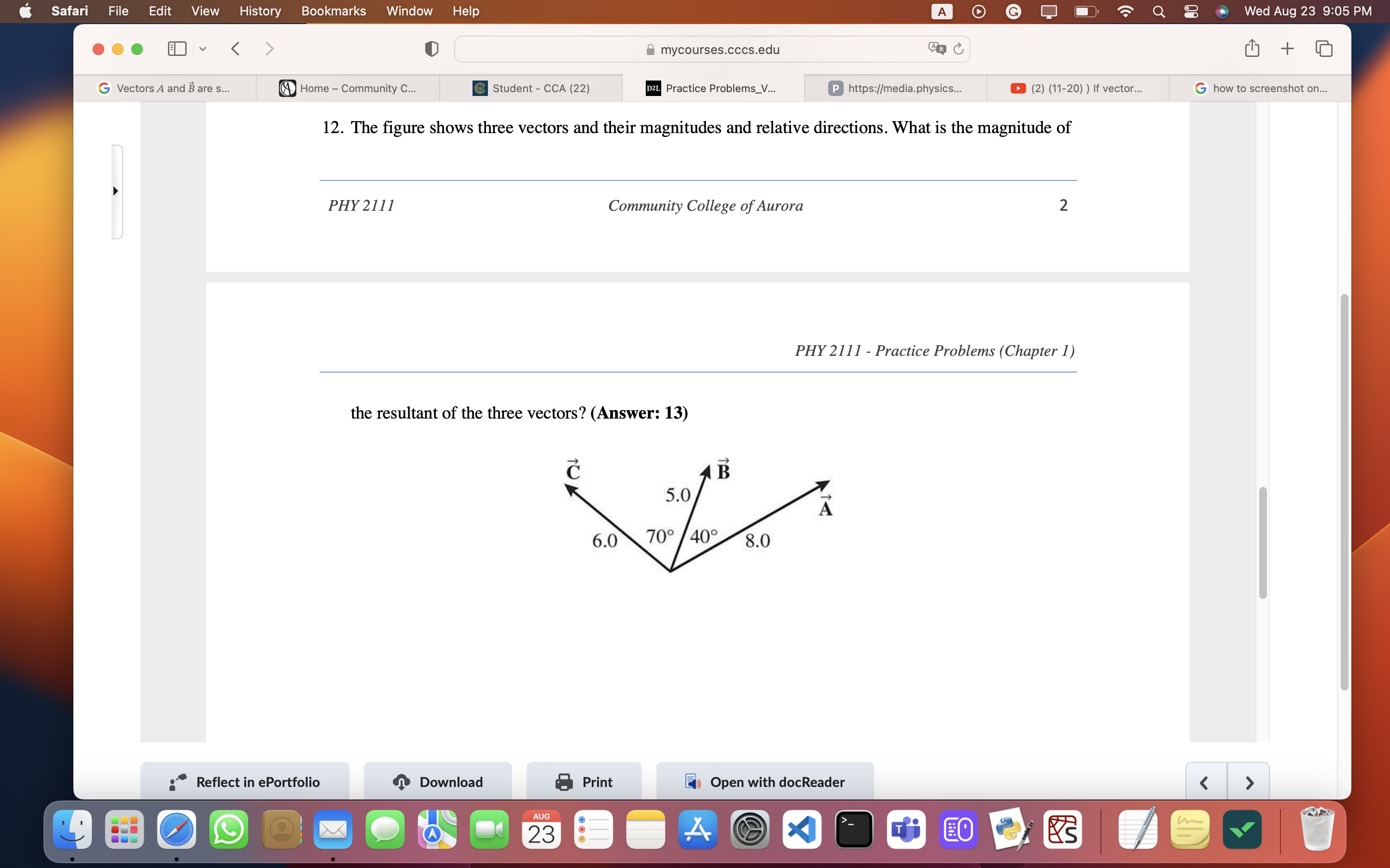Solved 12. The figure shows three vectors and their | Chegg.com