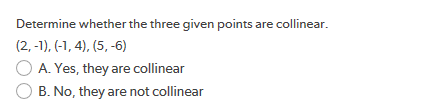 Solved Determine whether the three given points are | Chegg.com