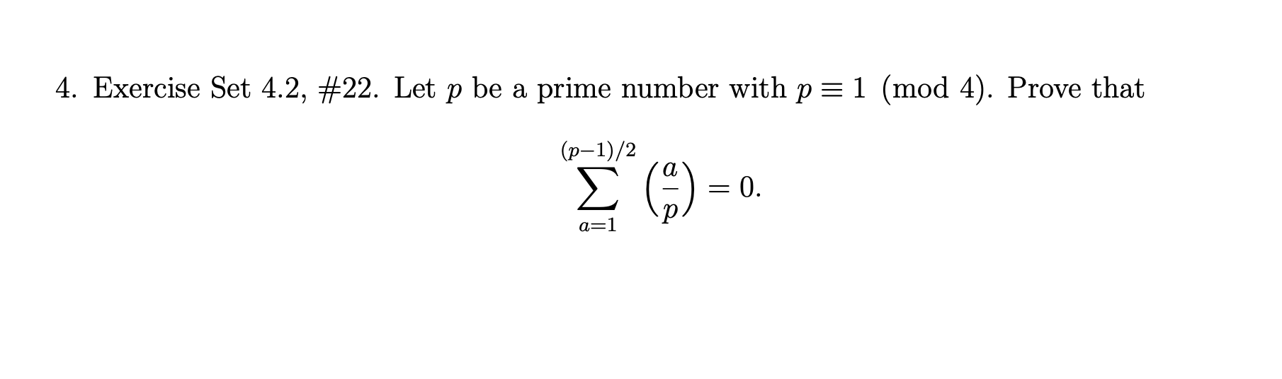 Solved 4. Exercise Set 4.2, \#22. Let p be a prime number | Chegg.com