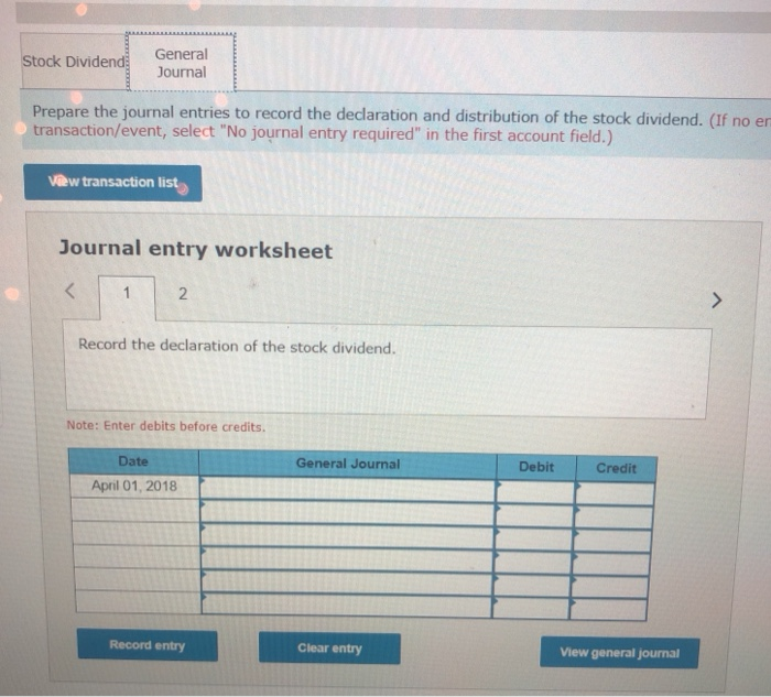 Solved 10 Exercise 18-19 Stock dividend [LO18-8] The | Chegg.com