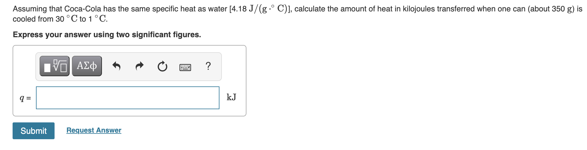Solved O Assuming that Coca-Cola has the same specific heat | Chegg.com
