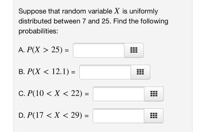 Solved Suppose that random variable X is uniformly | Chegg.com