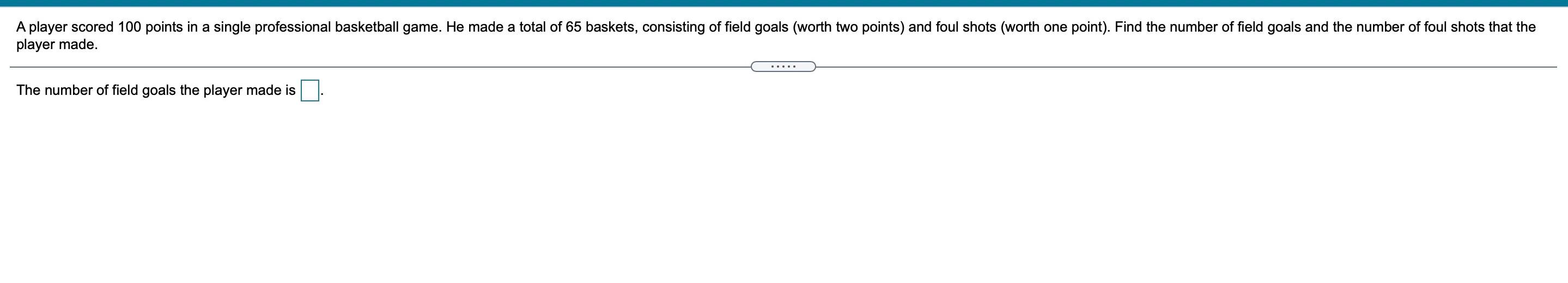 Solved A player scored 100 points in a single professional | Chegg.com
