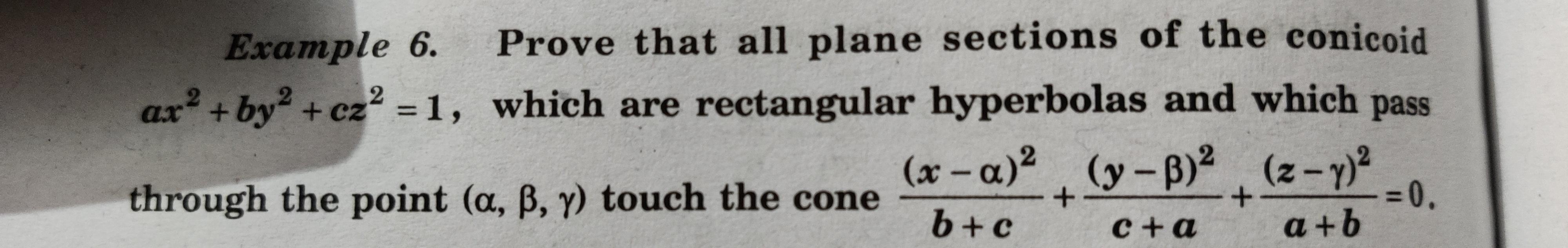 Solved Example 6. Prove that all plane sections of the | Chegg.com
