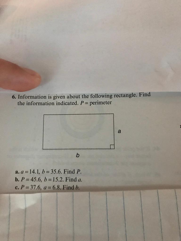 Solved 10. Information is given about the rectangle in Set | Chegg.com