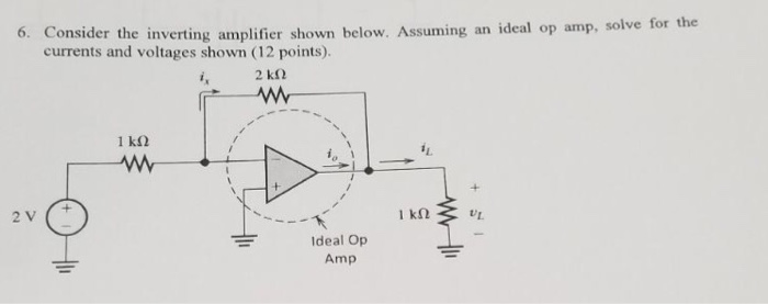 Solved he 6. Consider the inverting amplifier shown below. | Chegg.com