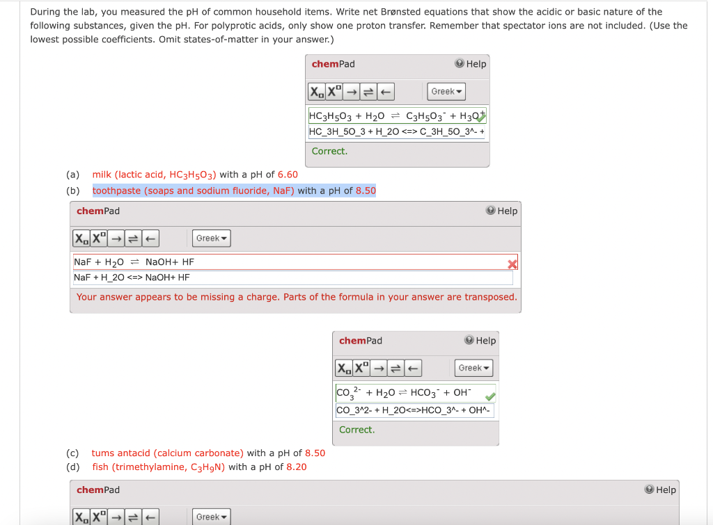 Solved During the lab, you measured the pH of common | Chegg.com