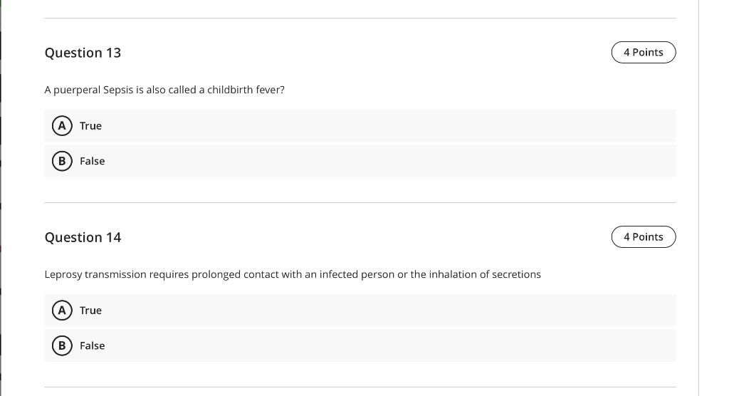 Solved A puerperal Sepsis is also called a childbirth fever? | Chegg.com