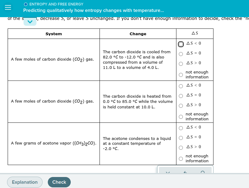 Solved O ENTROPY AND FREE ENERGY Predicting qualitatively | Chegg.com