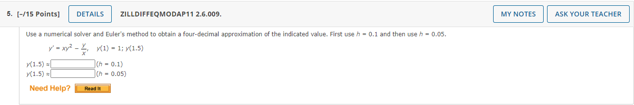 Solved Use a numerical solver and Euler's method to obtain | Chegg.com