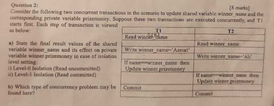 Solved Question 2:[8 ﻿marks]Consider the following two | Chegg.com