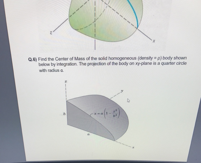Solved Q5) Find the Center of Mass of the solid homogeneous | Chegg.com