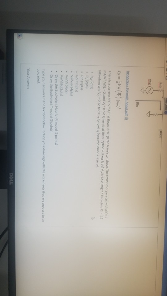 Solved VOD ovo 3 R Vs Rout Rsig w Rin Inspection Formula | Chegg.com