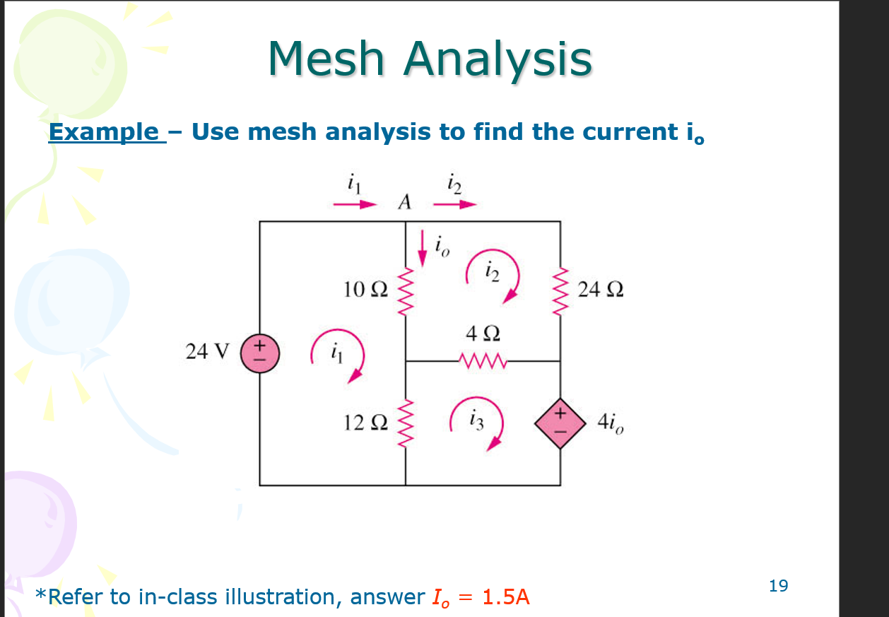 Solved Mesh Analysis Example - Use mesh analysis to find the | Chegg.com Solved Mesh Analysis Example - Use mesh analysis to find the | Chegg.com