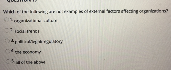 Solved Which of the following are not examples of external | Chegg.com