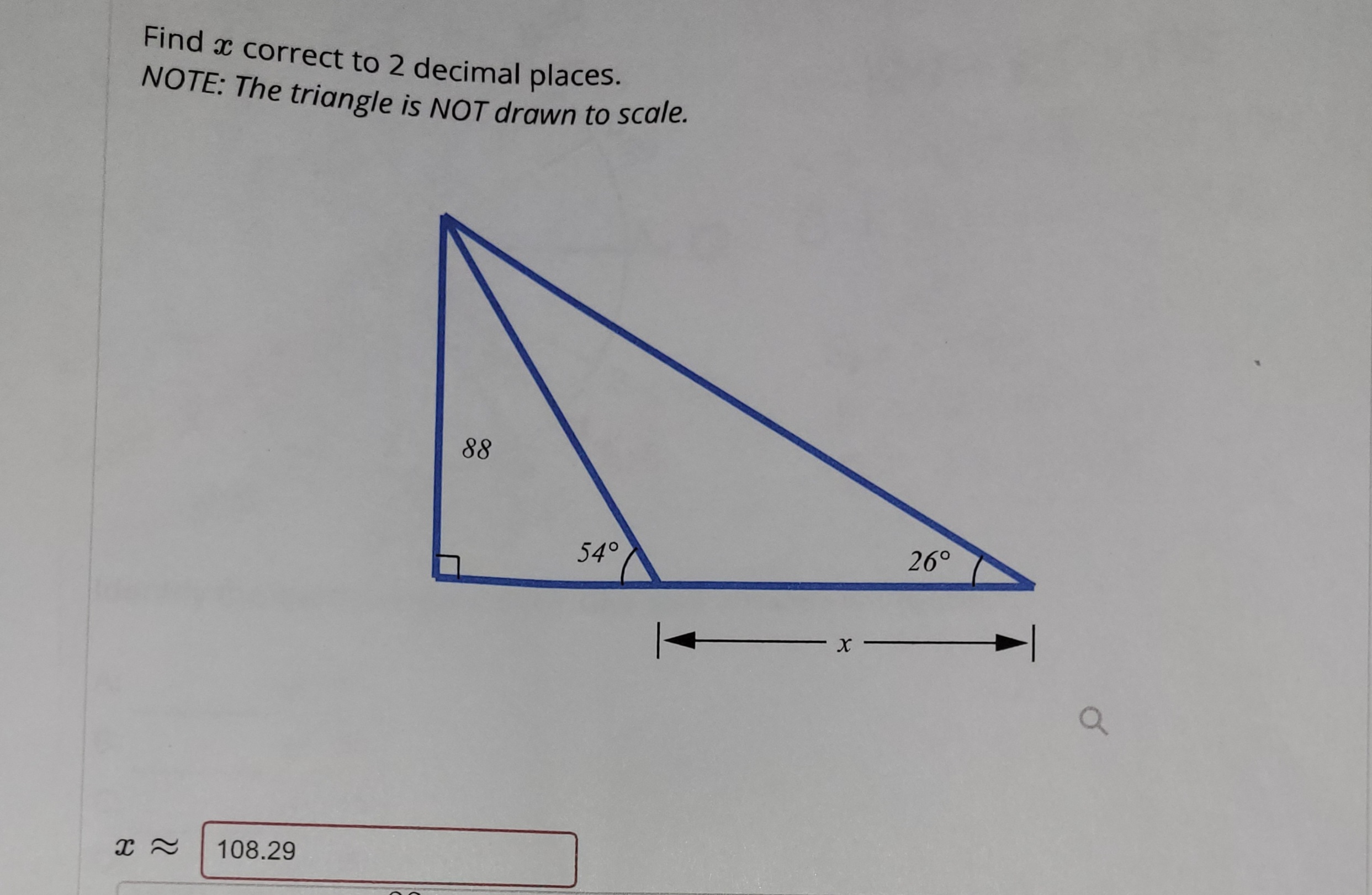 Solved Find x ﻿correct to 2 ﻿decimal places.NOTE: The | Chegg.com
