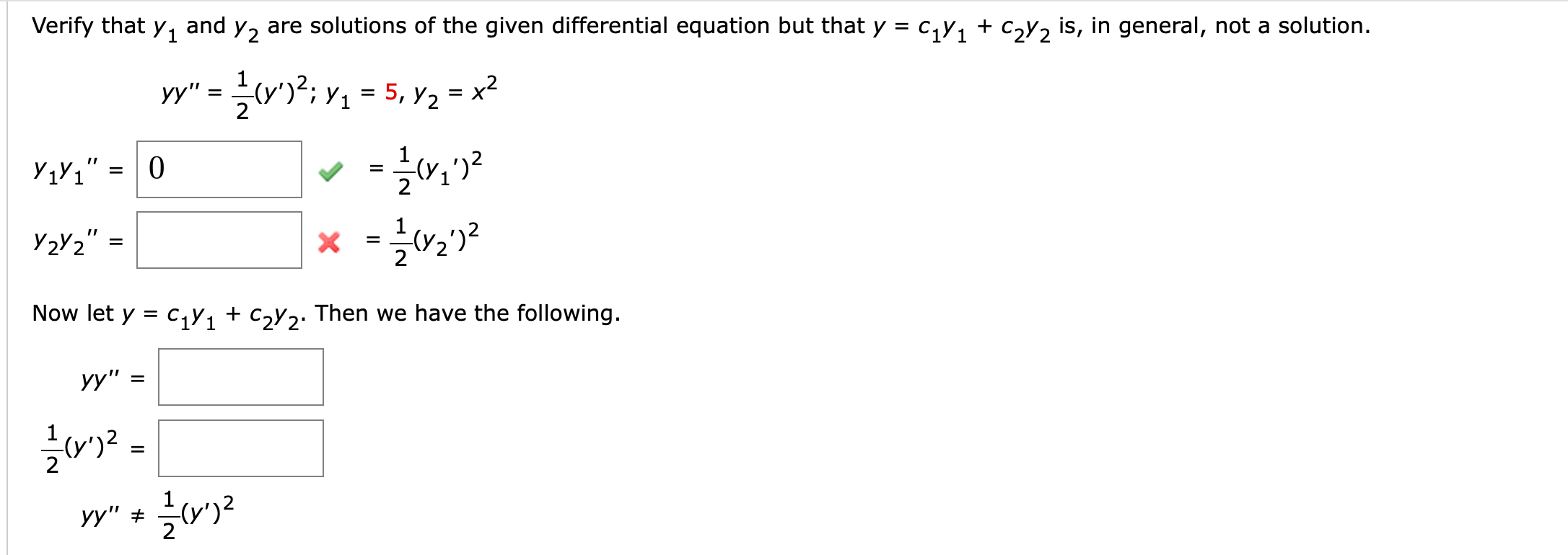 Solved Verify that y1 and Y2 are solutions of the given | Chegg.com