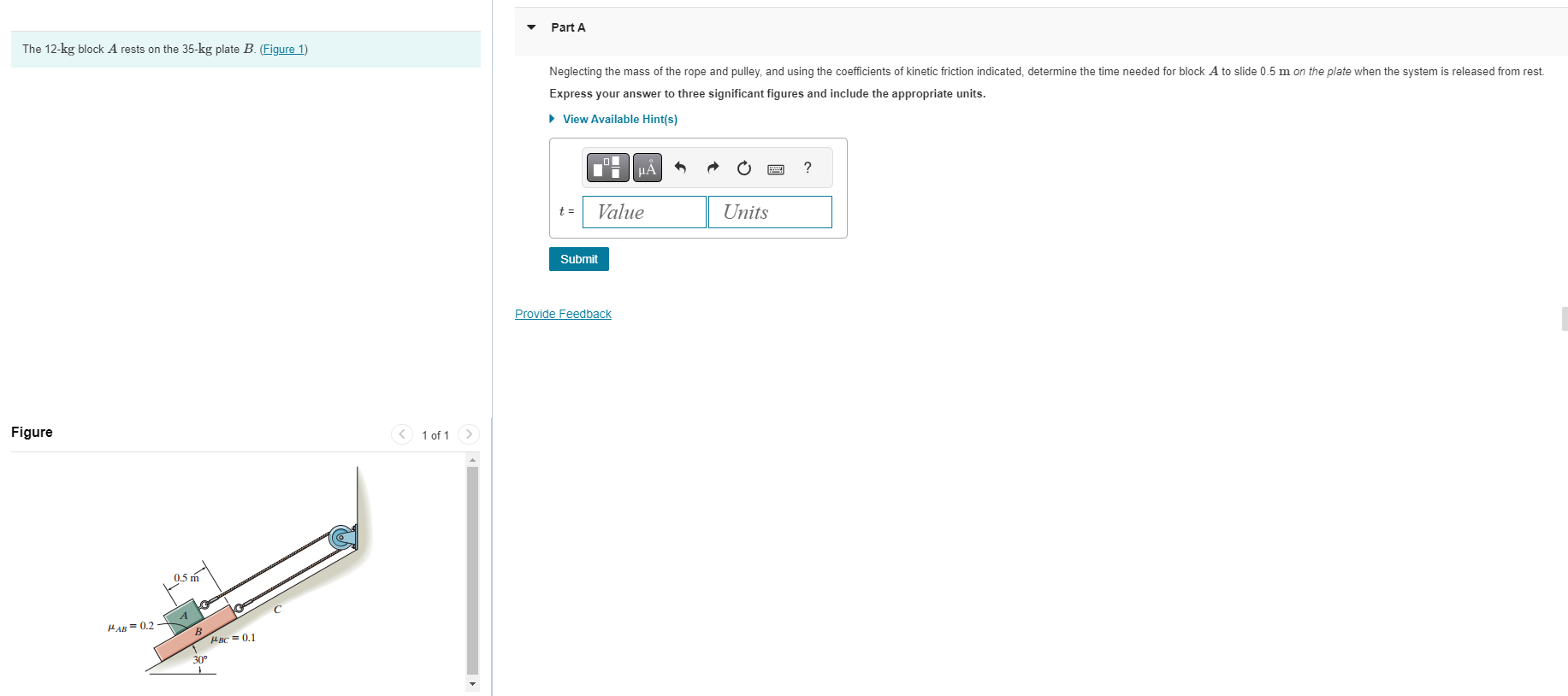 Solved The 12-kg block A rests on the 35−kg plate B. (Figure | Chegg.com