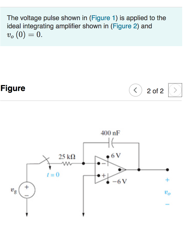 Solved The voltage pulse shown in (Figure 1) is applied to | Chegg.com
