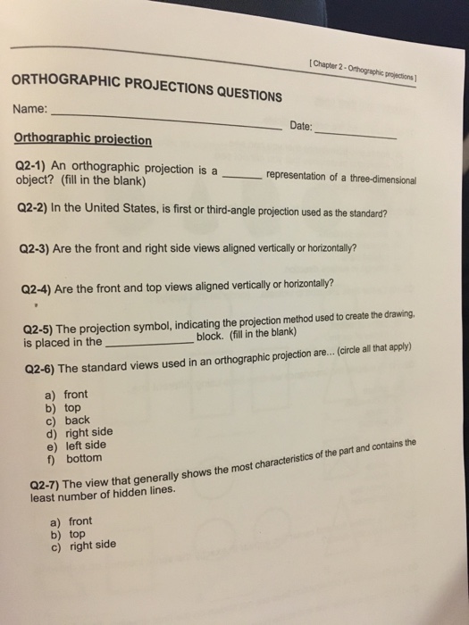 Solved [Chapter 2-orthographic projectons1 ORTHOGRAPHIC | Chegg.com