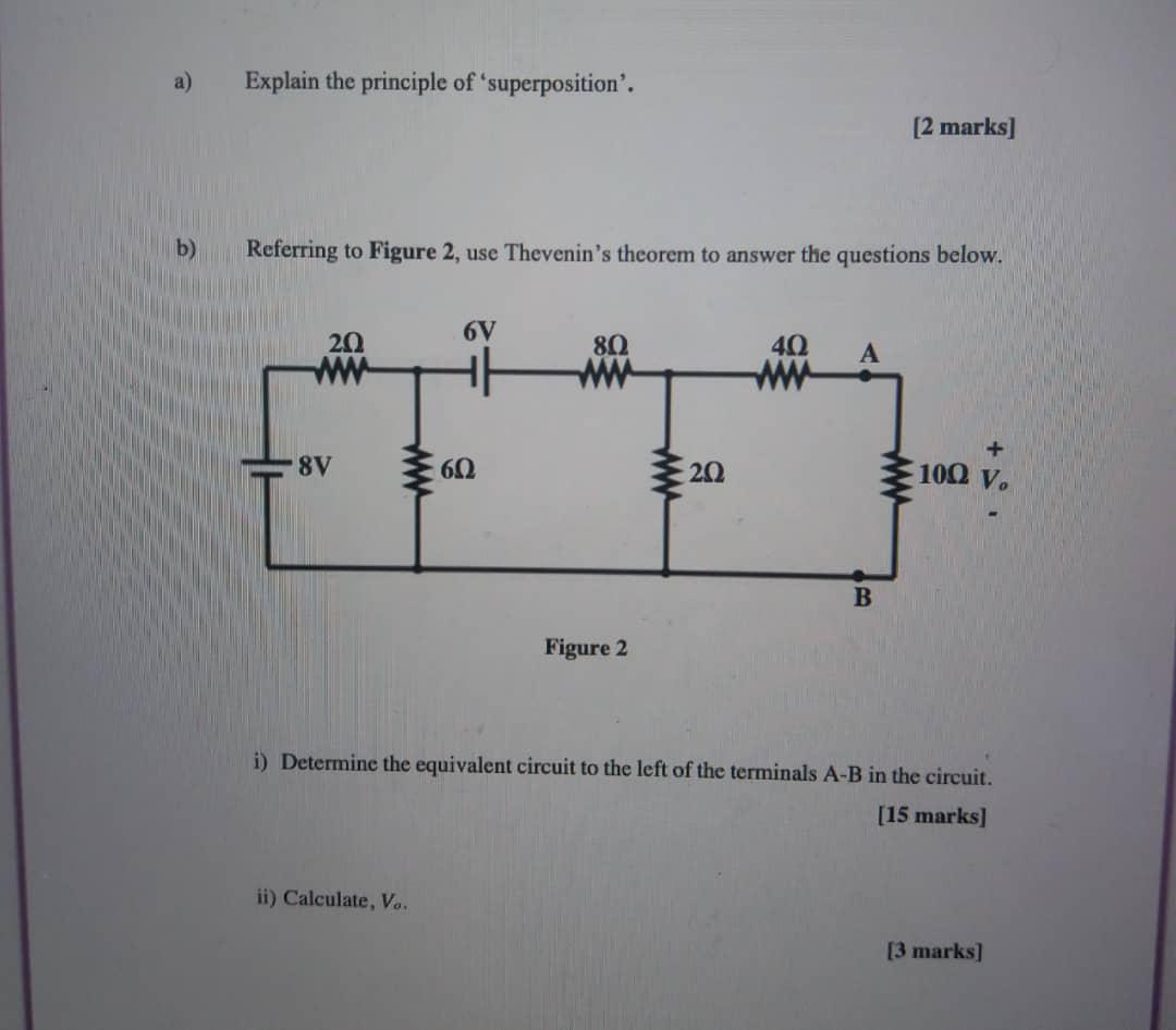Solved a) Explain the principle of superposition'. [2 marks] | Chegg.com