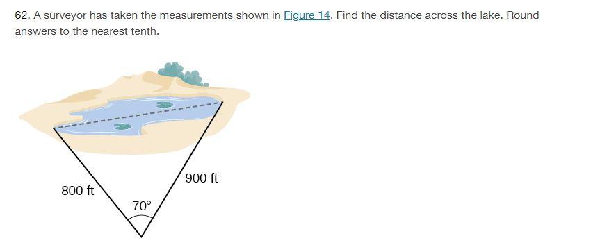 Solved 62. A surveyor has taken the measurements shown in | Chegg.com