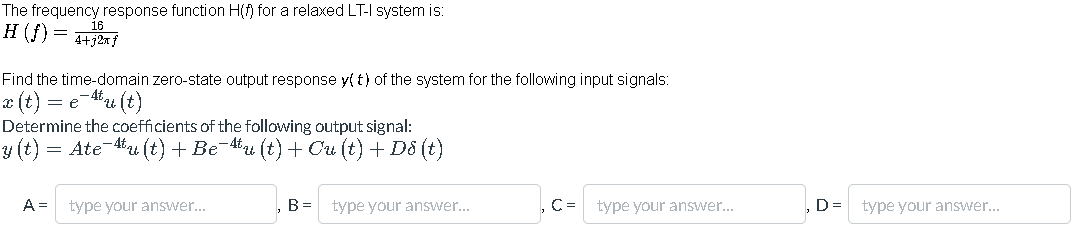 Solved The frequency response function H(t) for a relaxed | Chegg.com