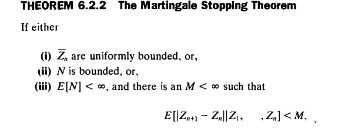 THEOREM 6.2.2 The Martingale Stopping Theorem If | Chegg.com