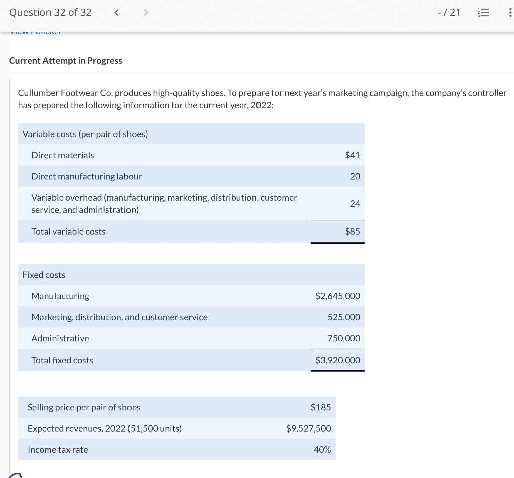 Solved a. Calculate the projected operating income | Chegg.com