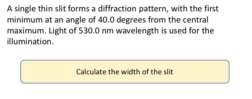Solved A single thin slit forms a diffraction pattern, with | Chegg.com
