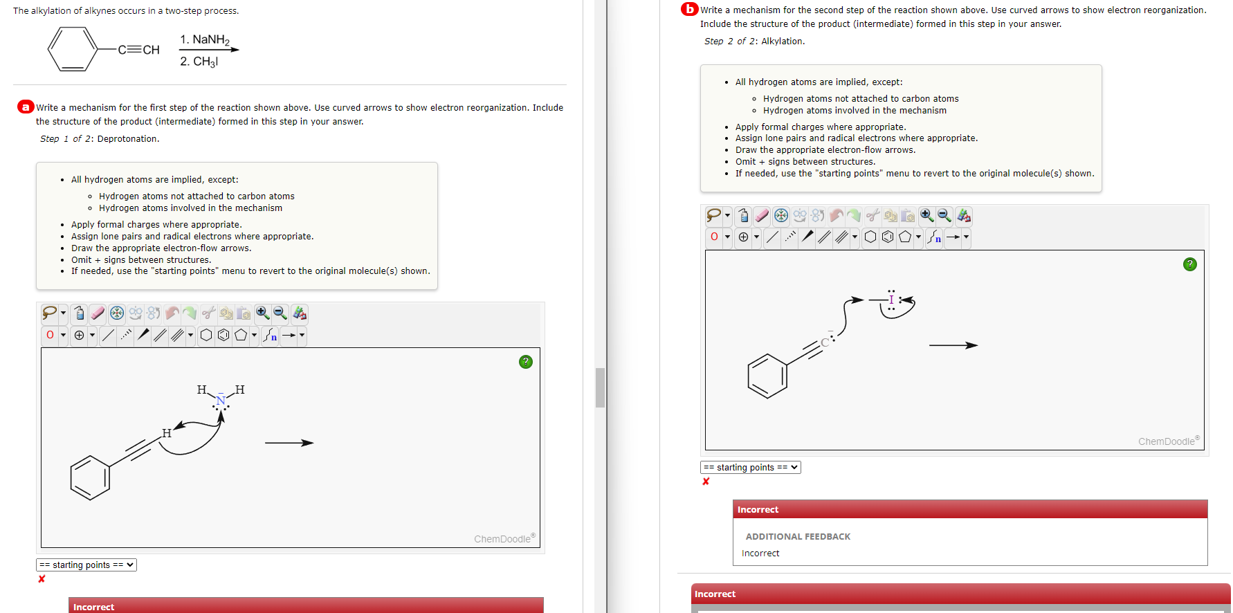 Solved The alkylation of alkynes occurs in a two-step | Chegg.com