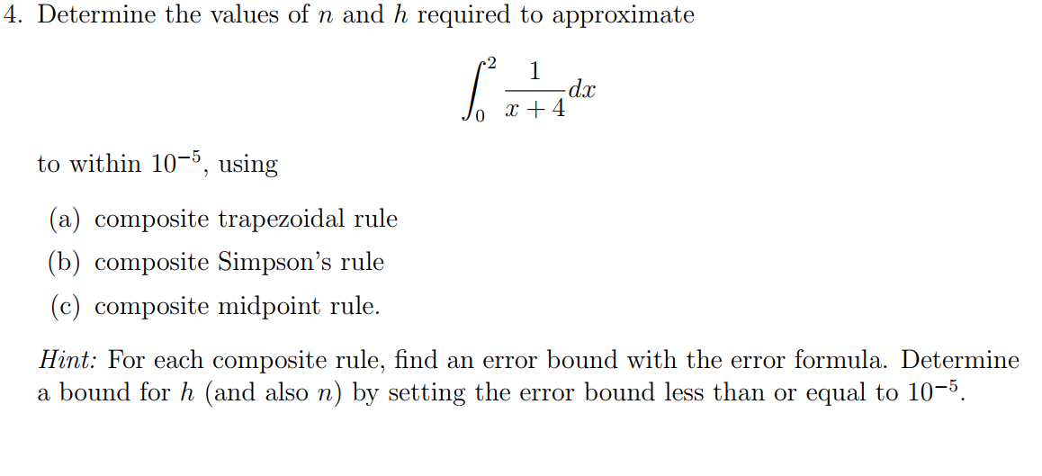 Solved 4. Determine the values of n and h required to | Chegg.com