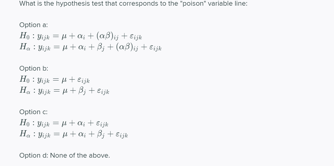 Solved The fitted model is : Yijk = u + Qi + B; +(ab)ij + | Chegg.com