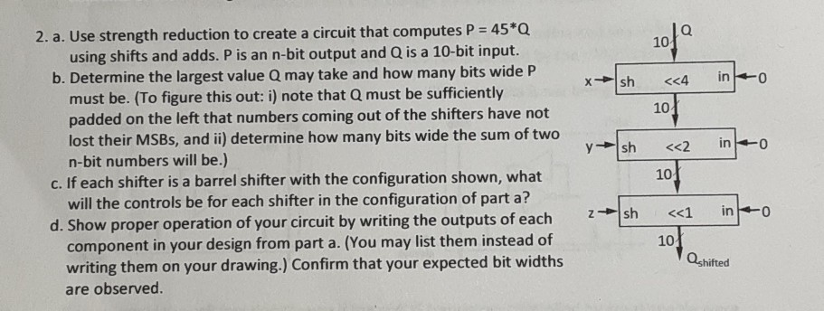 Solved 1010 sh cca 102 into 2. a. Use strength reduction to | Chegg.com