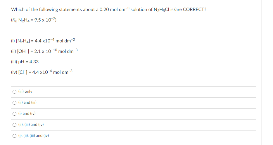 Solved Which of the following statements about a 0.20 mol | Chegg.com